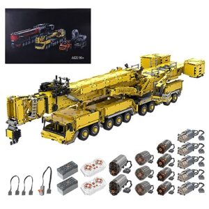 super large rc crane for technic liebherr ltm 11200 crane, 2023 new version 8528 pieces exclusive custom engineering crane moc building set with 14 motors, compatible with lego