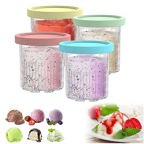 RAYPUR Creami Deluxe Pints, for Ninja Creami Pints Lids,24 OZ Creami Pint Reusable,Leaf-Proof for NC500 NC501 Series Ice Cream Maker