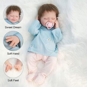 Silicone Baby Doll, 18-Inch Silicone Baby, Sweet Smile Realistic Reborns Baby Dolls, for Ages 3+ as A Gift or Playmate,D