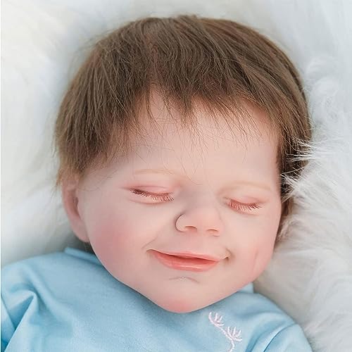 Silicone Baby Doll, 18-Inch Silicone Baby, Sweet Smile Realistic Reborns Baby Dolls, for Ages 3+ as A Gift or Playmate,D