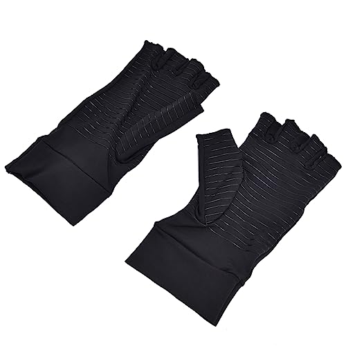 Airshi Hand Compression Gloves, Fingerless Design Free Grip and Feel Compression Gloves Easy to Reduced Hand Load for Men Women (L)