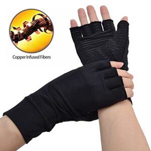 Airshi Hand Compression Gloves, Fingerless Design Free Grip and Feel Compression Gloves Easy to Reduced Hand Load for Men Women (L)