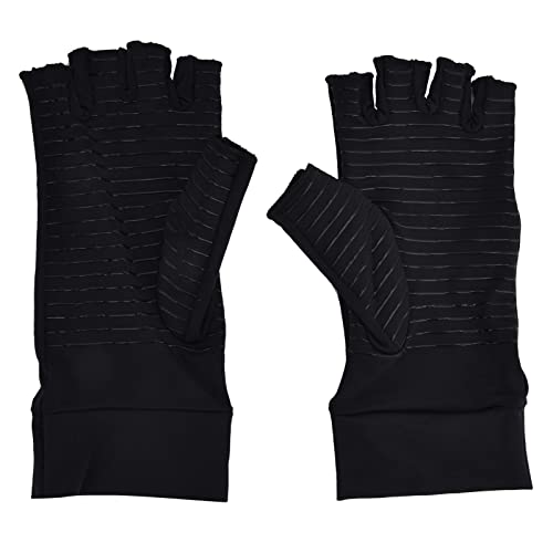 Airshi Hand Compression Gloves, Fingerless Design Free Grip and Feel Compression Gloves Easy to Reduced Hand Load for Men Women (L)