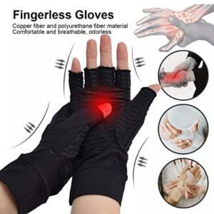 Airshi Hand Compression Gloves, Fingerless Design Free Grip and Feel Compression Gloves Easy to Reduced Hand Load for Men Women (L)