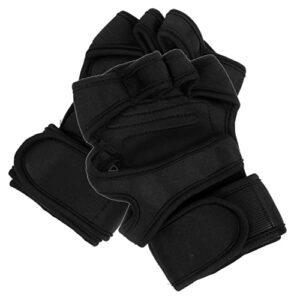 doitool 1 pair sports palm athletic gear gloves for men bike gloves for men thumb support weightlifting half finger gloves hand stop rubber black sports training gloves non-slip gloves man