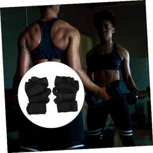 DOITOOL 1 Pair Sports Palm Athletic Gear Gloves for Men Bike Gloves for Men Thumb Support Weightlifting Half Finger Gloves Hand Stop Rubber Black Sports Training Gloves Non-Slip Gloves Man