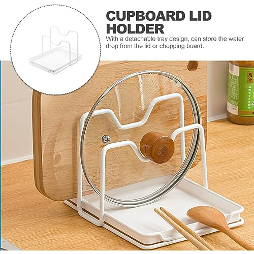 Cutting Board Pot Rack Pan Lid Organizer Rack Stand Spoon Rest with Drip Tray for Pot Lids Spatulas Spoons s Cutting Board Organizer