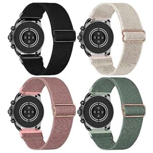 lzwldan stretchy nylon watch bands for fossil women's gen 5e 42mm/gen 6 42mm,18mm 22mm soft elastic wristband loop strap for fossil men's gen 5 carlyle/garrett/women's julianna/fossil venture gen 4 hr/gen 3