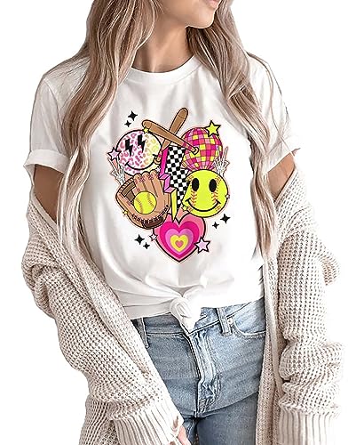 Funny Softball Shirt Game Day Shirts Softball Glove Bat Leopard Smiley Shirt Softball Vibes Shirt Retro Softball T-shirt, Sweatshirt, Tank Top, Long Sleeve, Hoodie Gifts For Family, Friends