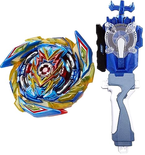 Bey Gyro(B-163) + Left&Right Sparking String Launcher Battle Bey Burst Set, Battling Top, Stickers & Launchers Set, Boys Kids Birthday Party Idea