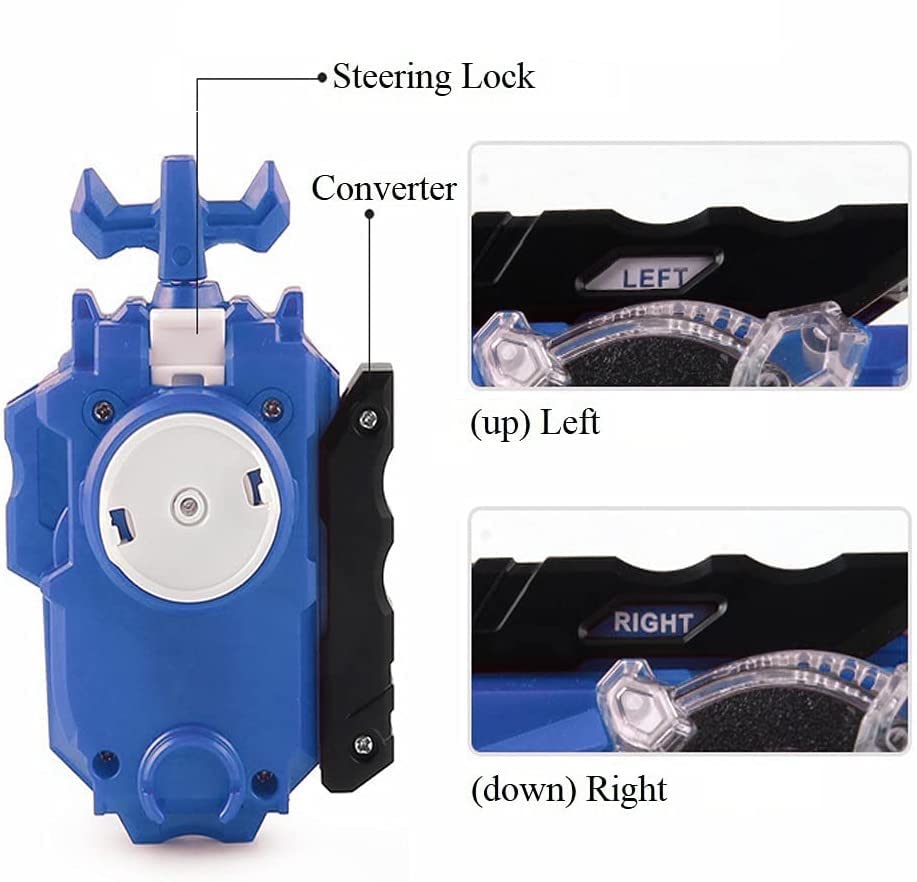 Bey Gyro(B-163) + Left&Right Sparking String Launcher Battle Bey Burst Set, Battling Top, Stickers & Launchers Set, Boys Kids Birthday Party Idea