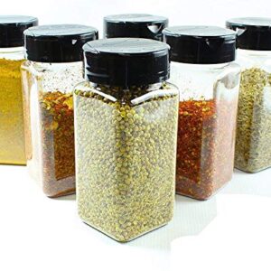 Salt & Pepper Glass Jar Spice Holder Dispensers Oregano and Chilli Flakes Dispenser Shaker Masala jar Spice Container Square 120ml Transparent (Set Of 6, Salt Jar 120ml)