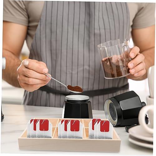 KJHBV tea storage containers tea bag holder organizer teabags organizer tea bag dispenser tea bag organizer for cabinet tea organizer for countertop sugar packet holder Cafe wooden