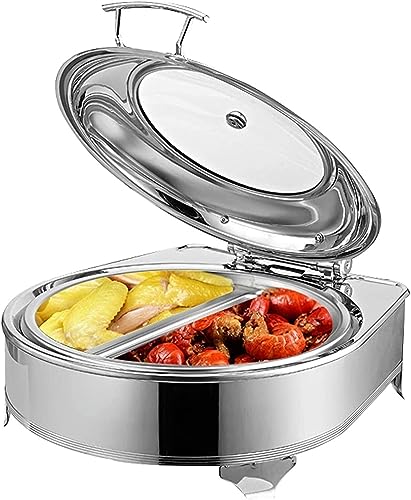 Chafing Dishes Chafing Dish Buffet Set, Food Warmers Server Warming Tray Round Rectangular Chafers, Stainless Steel Square Chafer, Round Food Warmer Chafing For Catering Warmer Chafer Set, Energy Effi