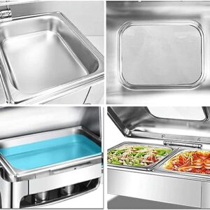 Chafing Dishes Chafing Dish Buffet Set, Food Warmers Server Warming Tray Round Rectangular Chafers, Stainless Steel Square Chafer, Round Food Warmer Chafing For Catering Warmer Chafer Set, Energy Effi