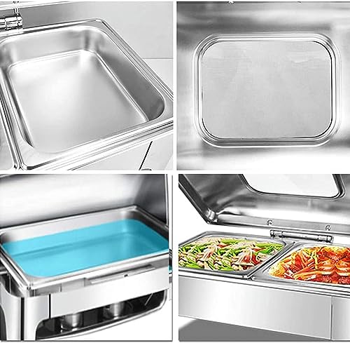 Chafing Dishes Chafing Dish Buffet Set, Food Warmers Server Warming Tray Round Rectangular Chafers, Stainless Steel Square Chafer, Round Food Warmer Chafing For Catering Warmer Chafer Set, Energy Effi