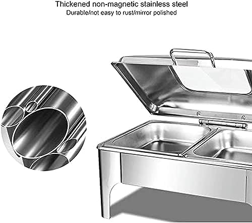 Chafing Dishes Chafing Dish Buffet Set, Food Warmers Server Warming Tray Round Rectangular Chafers, Stainless Steel Square Chafer, Round Food Warmer Chafing For Catering Warmer Chafer Set, Energy Effi