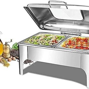 Chafing Dishes Chafing Dish Buffet Set, Food Warmers Server Warming Tray Round Rectangular Chafers, Stainless Steel Square Chafer, Round Food Warmer Chafing For Catering Warmer Chafer Set, Energy Effi