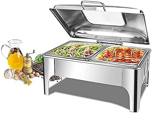 Chafing Dishes Chafing Dish Buffet Set, Food Warmers Server Warming Tray Round Rectangular Chafers, Stainless Steel Square Chafer, Round Food Warmer Chafing For Catering Warmer Chafer Set, Energy Effi