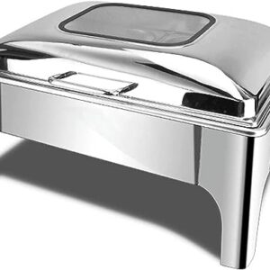 Chafing Dishes Chafing Dish Buffet Set, Food Warmers Server Warming Tray Round Rectangular Chafers, Stainless Steel Square Chafer, Round Food Warmer Chafing For Catering Warmer Chafer Set, Energy Effi