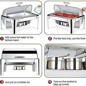 Chafing Dishes Chafing Dish Buffet Set, Food Warmers Server Warming Tray Round Rectangular Chafers, Stainless Steel Square Chafer, Round Food Warmer Chafing For Catering Warmer Chafer Set, Energy Effi