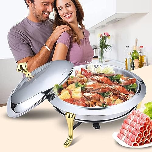 Chafing Dishes Chafing Dish Buffet Set, Food Warmers Server Warming Tray Round Rectangular Chafers, Stainless Steel Square Chafer, Round Food Warmer Chafing For Catering Warmer Chafer Set, Energy Effi