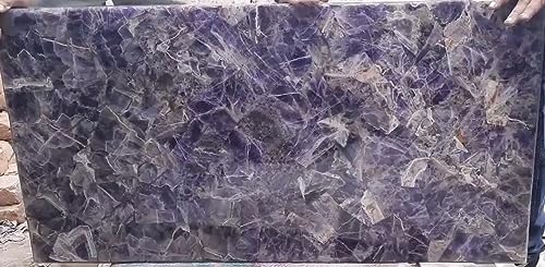 36 x 72 Inches Rectangle Shape Purple Marble Office Meeting Table Top Amethyst Stone Resin Art Dining Table with Elegant Look