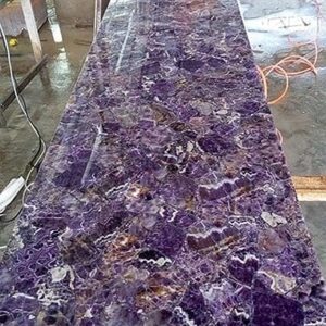 36 x 72 Inches Rectangle Shape Purple Marble Office Meeting Table Top Amethyst Stone Resin Art Dining Table with Elegant Look