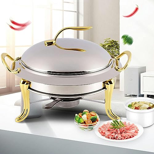 Chafing Dishe Food Warmers, Stainless Steel Buffet Server Trays W/Food Pan, Pot Lid, Solid Stand and Fuel Holder, for Parties, Weddings and Events