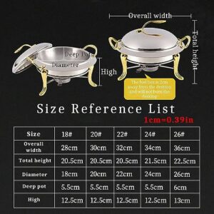 Chafing Dishe Food Warmers, Stainless Steel Buffet Server Trays W/Food Pan, Pot Lid, Solid Stand and Fuel Holder, for Parties, Weddings and Events