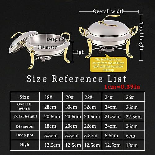 Chafing Dishe Food Warmers, Stainless Steel Buffet Server Trays W/Food Pan, Pot Lid, Solid Stand and Fuel Holder, for Parties, Weddings and Events