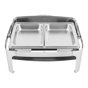 LGXSHOP Roll Top Chafing Dish Roll Top Chafing Dish Buffet Set, 9.54QT Stainless Steel Buffet Server and Warmer, Chafing Dish for Catering Event Parties Buffet (2 Pans)