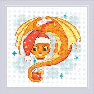 riolis counted cross stitch kit 2141 dragon tea time