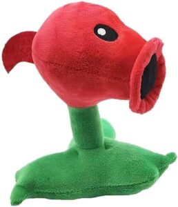 cnrplat pvz peashooter plush pvz game red cute stuffed animals figure toy for birthday, hallowen zombies valentinas, christmas, super gift toy for boys, girls (9'' red peashooter plush)