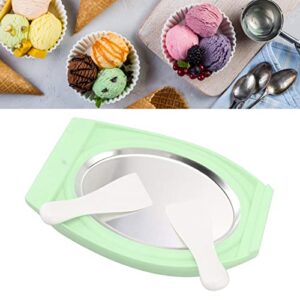 Rolled Ice Cream Maker Yoghourt Maker Food Grade Interesting Practical Ice Cream Roll Cold Plate for DIY Ideal for Home Kitchen Shop Restaurant (Green)