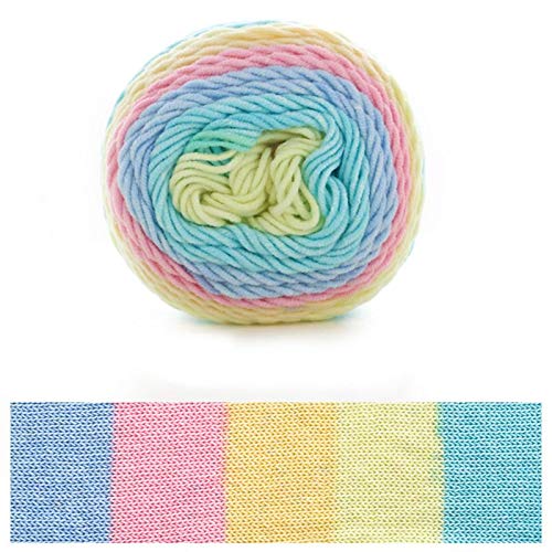 100g Rainbow Cotton Knitting Yarn 5 Strand Hand-Woven Crochet Thread for Blanket Yarn