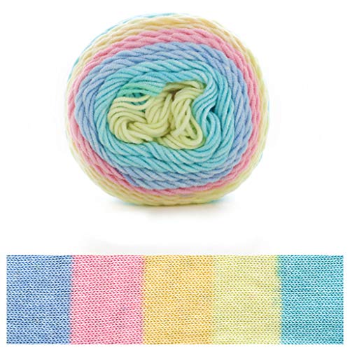 100g Rainbow Cotton Knitting Yarn 5 Strand Hand-Woven Crochet Thread for Blanket Yarn