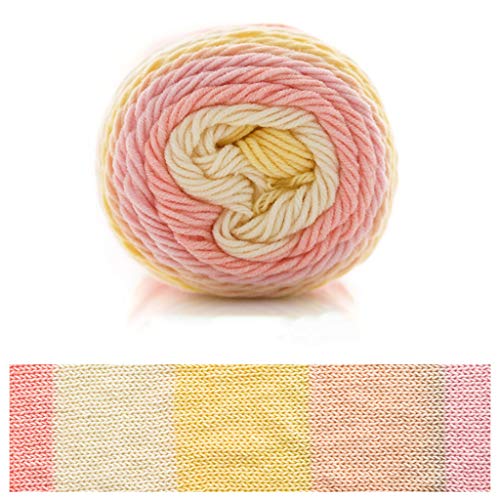 100g Rainbow Cotton Knitting Yarn 5 Strand Hand-Woven Crochet Thread for Blanket Yarn