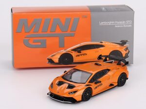 lambo huracan sto arancio borealis orange metallic limited edition to 4800 pieces worldwide 1/64 diecast model car by true scale miniatures mgt00511