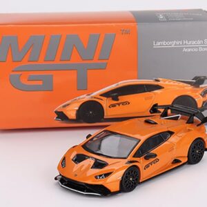 Lambo Huracan STO Arancio Borealis Orange Metallic Limited Edition to 4800 Pieces Worldwide 1/64 Diecast Model Car by True Scale Miniatures MGT00511