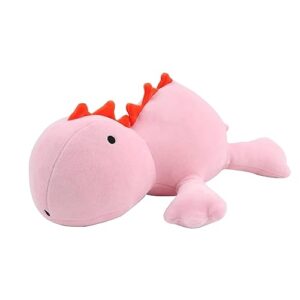 abcpick weighted dinosaur plush, 24" cute pink weighted stuffed animals for anxiety super soft weighted plushies sleeping hugging pillow graduation gifts for girls boys(pink)