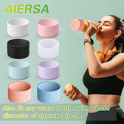 AIERSA 3Pcs Silicone Boot for Simple Modern Trek 40 oz Tumbler with Handle, Protective Water Bottle Bottom Sleeve Cover, Tumbler Accessories, Cream