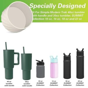 AIERSA 3Pcs Silicone Boot for Simple Modern Trek 40 oz Tumbler with Handle, Protective Water Bottle Bottom Sleeve Cover, Tumbler Accessories, Cream