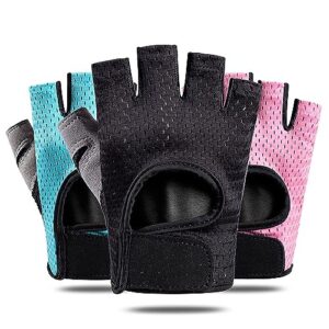 Anti-Slip Training Gloves - 1 Pair, Adjustable, Hook Loop Fasteners, Durable, Half Finger Hand Wrist Palm Protector Gloves