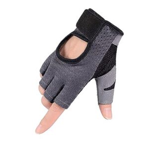 Anti-Slip Training Gloves - 1 Pair, Adjustable, Hook Loop Fasteners, Durable, Half Finger Hand Wrist Palm Protector Gloves