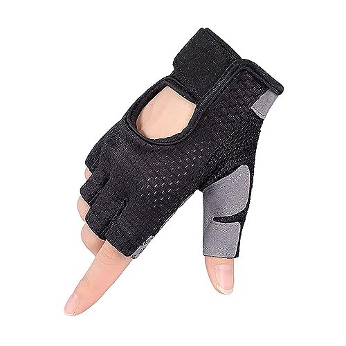 Anti-Slip Training Gloves - 1 Pair, Adjustable, Hook Loop Fasteners, Durable, Half Finger Hand Wrist Palm Protector Gloves