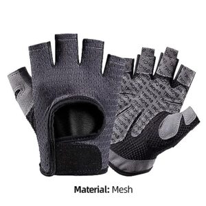 Anti-Slip Training Gloves - 1 Pair, Adjustable, Hook Loop Fasteners, Durable, Half Finger Hand Wrist Palm Protector Gloves