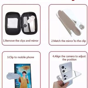 Smartphone Camera Mirror Reflection Clip Kit, Mirror Reflection Mobile Phone Camera, Travel Mobile Phone Reflector Shooting Supplies, 2023 New Adjustable Mobile Phone Camera Reflector Clip Kit (Black)