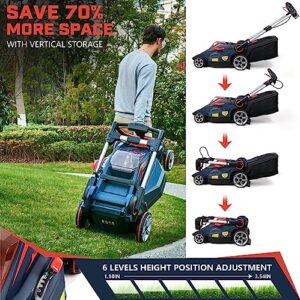 Worth Garden 84V 20" Cordless Battery Brushless Motor Self-propelled Lawn Mower & 500CFM, 125MPH Leaf Blower & 4 2.5AH Lithium Batteries&2 Fast Chargers in 40Mins