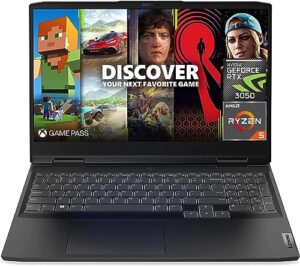 lenovo 2023 newest ideapad gaming 3 laptop, 15.6" fhd ips display, amd ryzen 5 6600h(beats i5-12400), geforce rtx 3050, 16gb ddr5 ram, 512gb ssd, wi-fi6, keyboard backlit, windows 11 home, ‎onyx grey